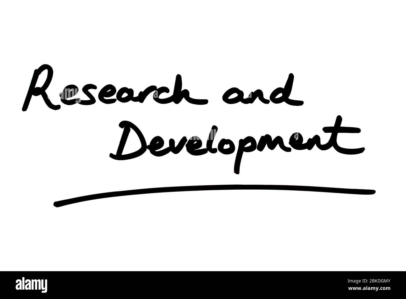 Research and Development handwritten on a white background Stock Photo ...