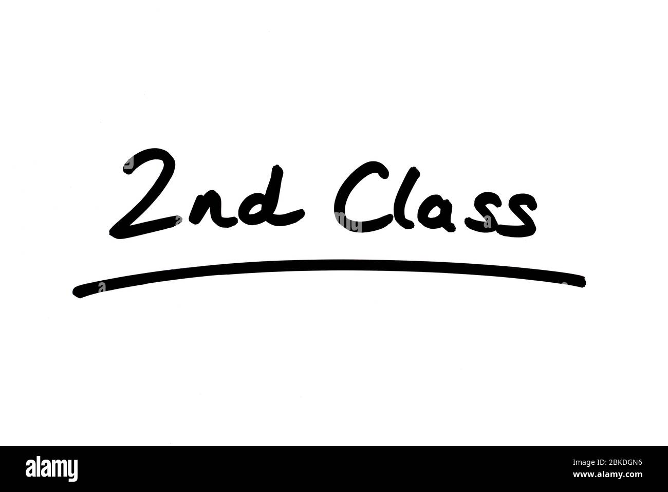 2nd Class handwritten on a white background Stock Photo - Alamy