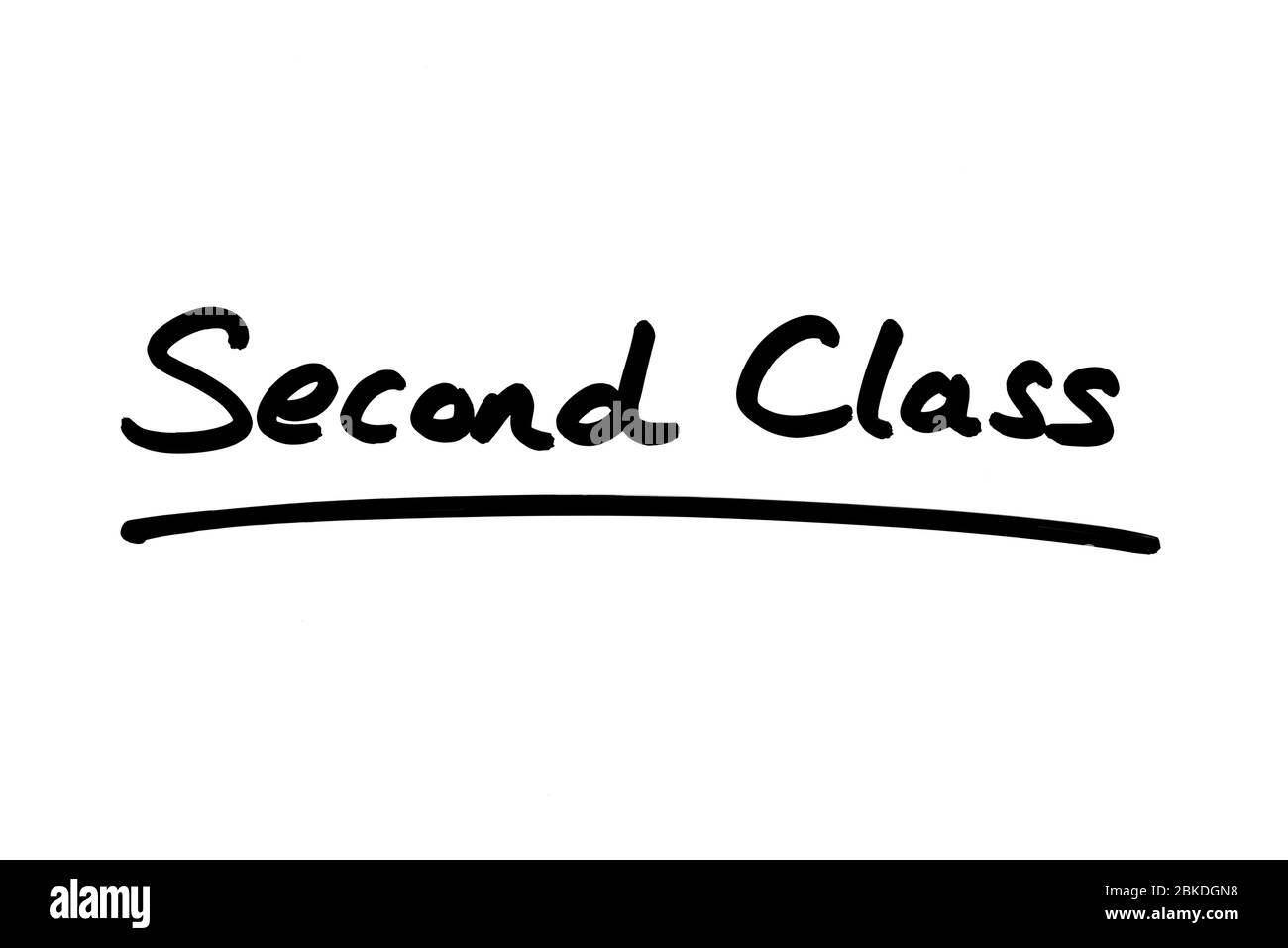 2nd Class handwritten on a white background Stock Photo - Alamy