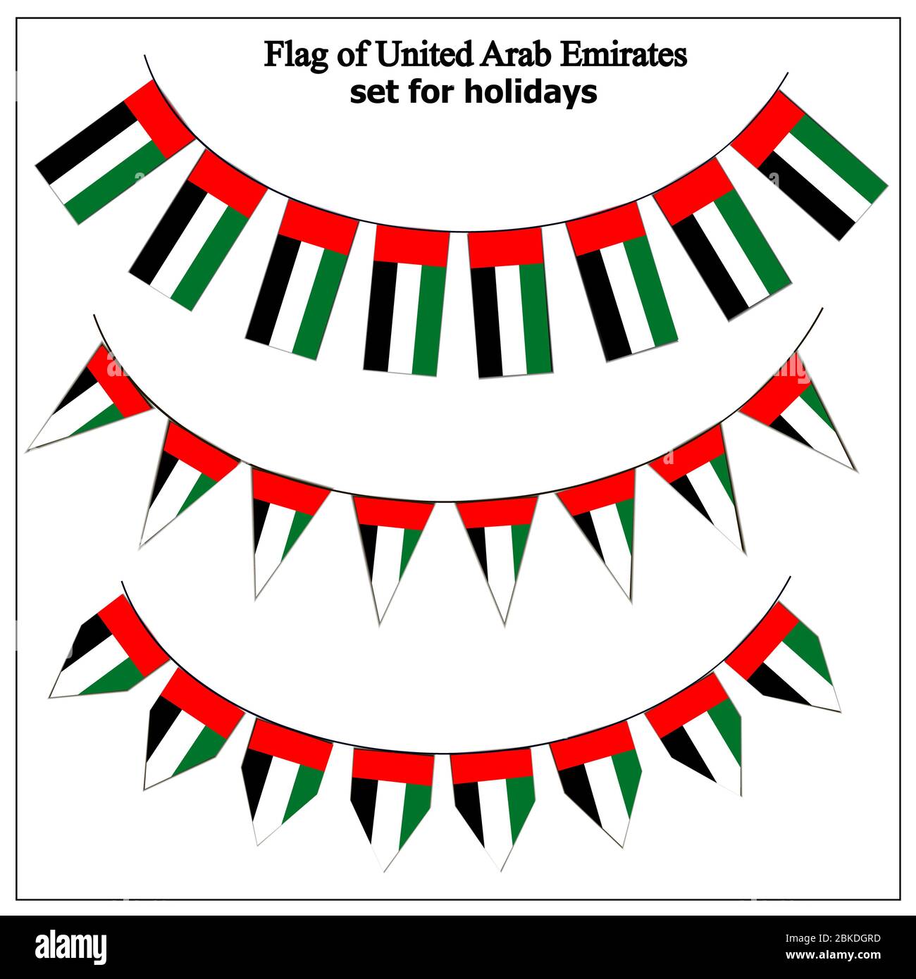 Bright set with flag of Arab Emirates. Happy Arab Emirates day flags ...