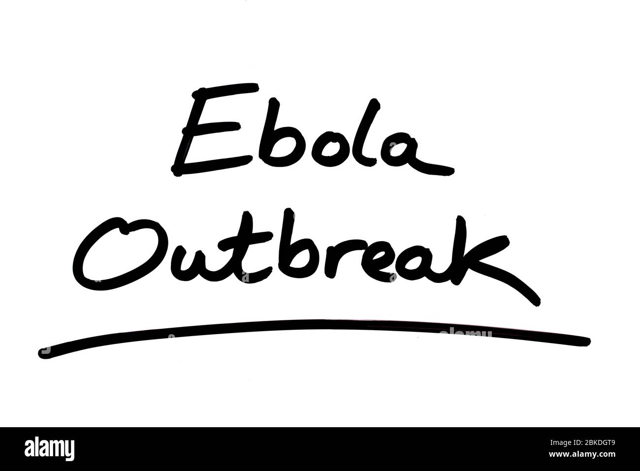 Ebola Outbreak handwritten on a white background Stock Photo - Alamy