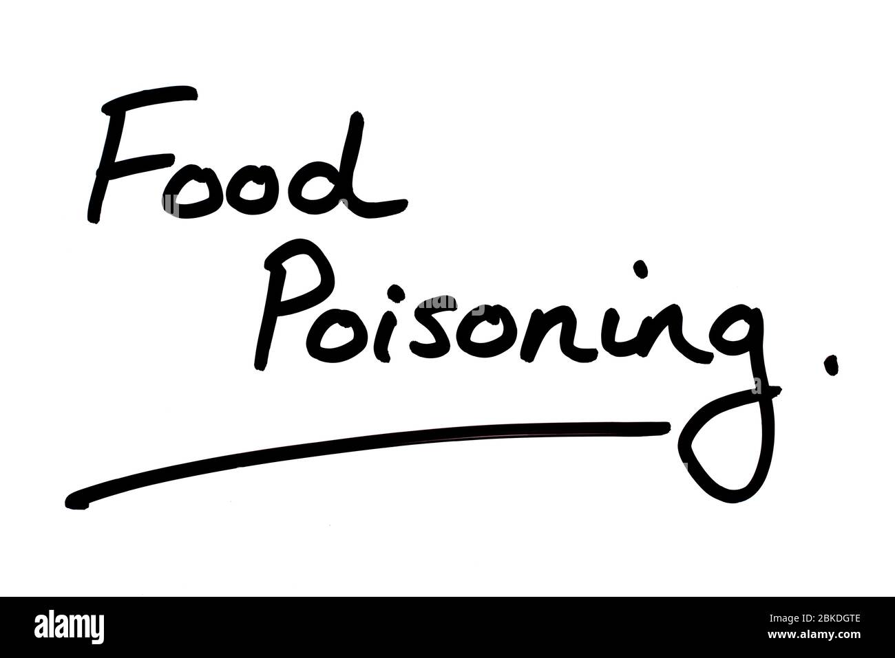 Food Poisoning handwritten on a white background Stock Photo - Alamy