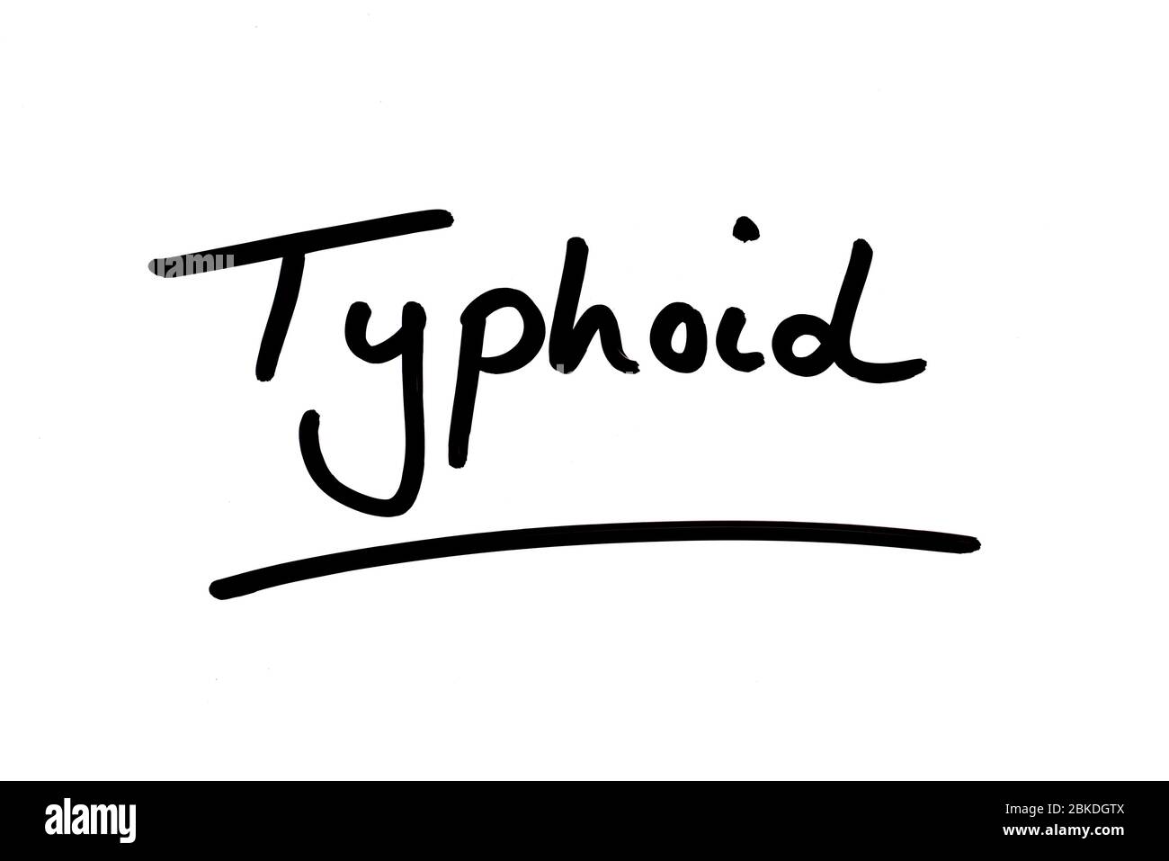 Typhoid handwritten on a white background Stock Photo - Alamy