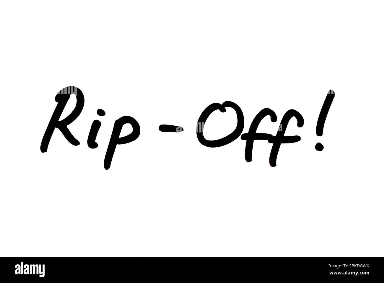 Rip-Off! handwritten on a white background Stock Photo - Alamy