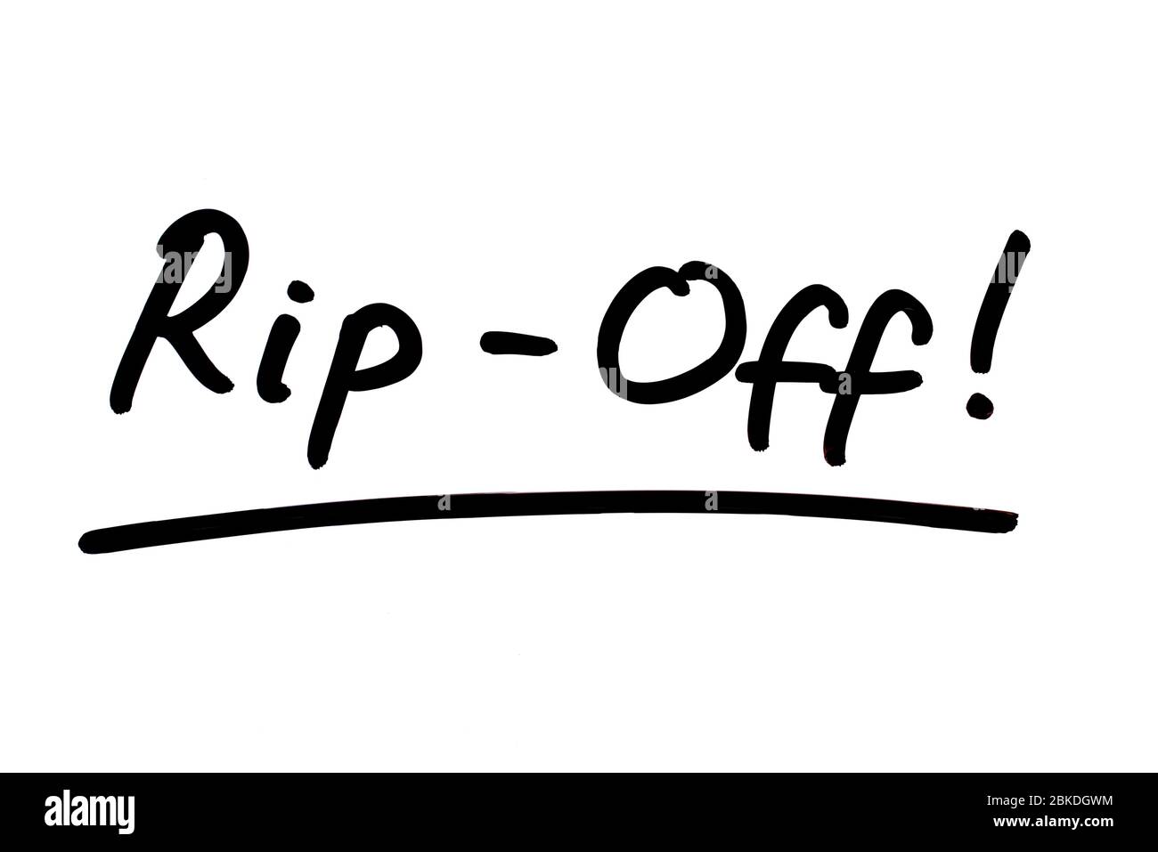 Rip-Off! handwritten on a white background Stock Photo - Alamy