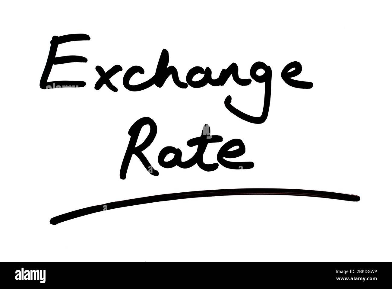 Exchange Rate handwritten on a white background Stock Photo - Alamy