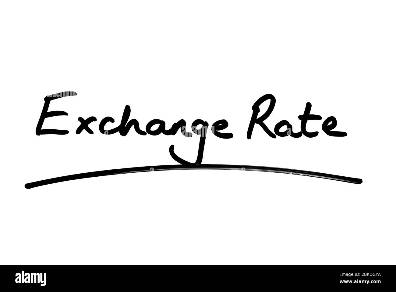 Exchange Rate handwritten on a white background Stock Photo - Alamy