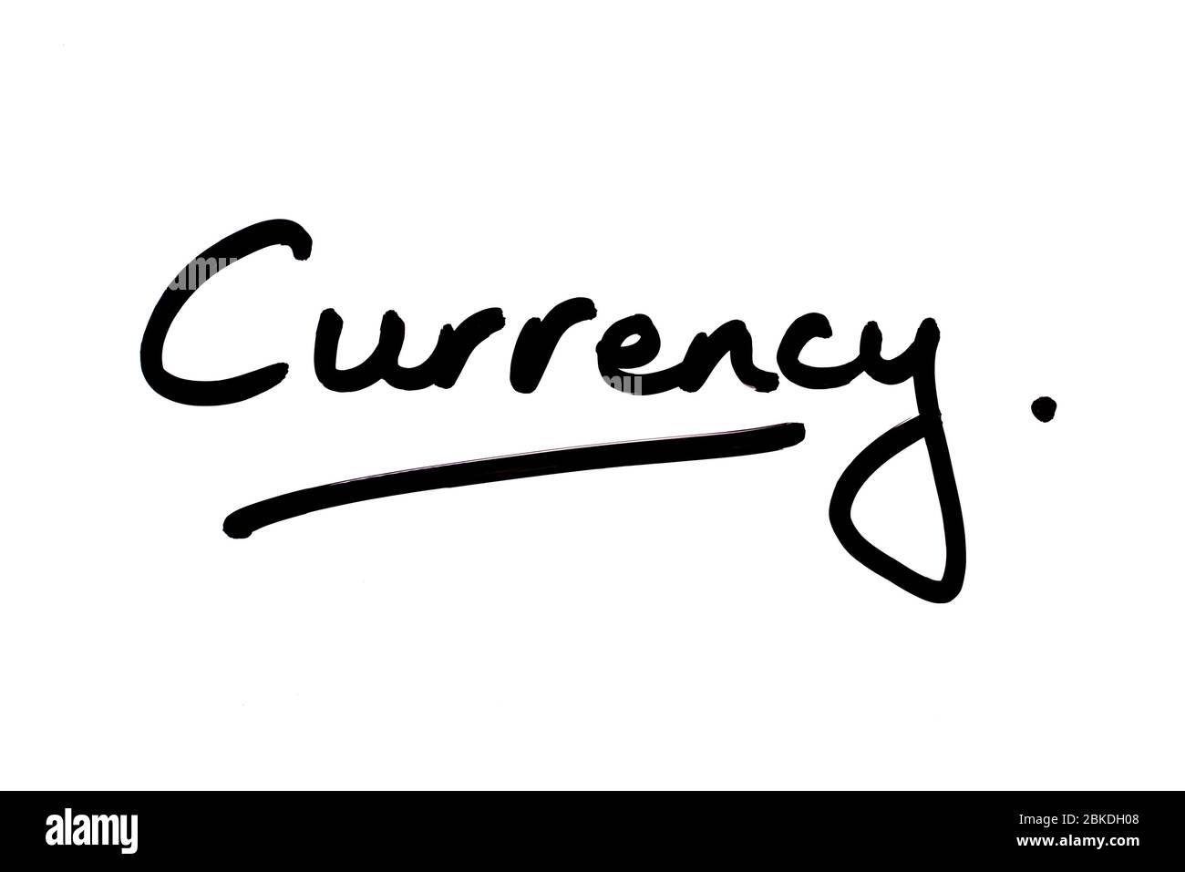 Currency handwritten on a white background Stock Photo - Alamy
