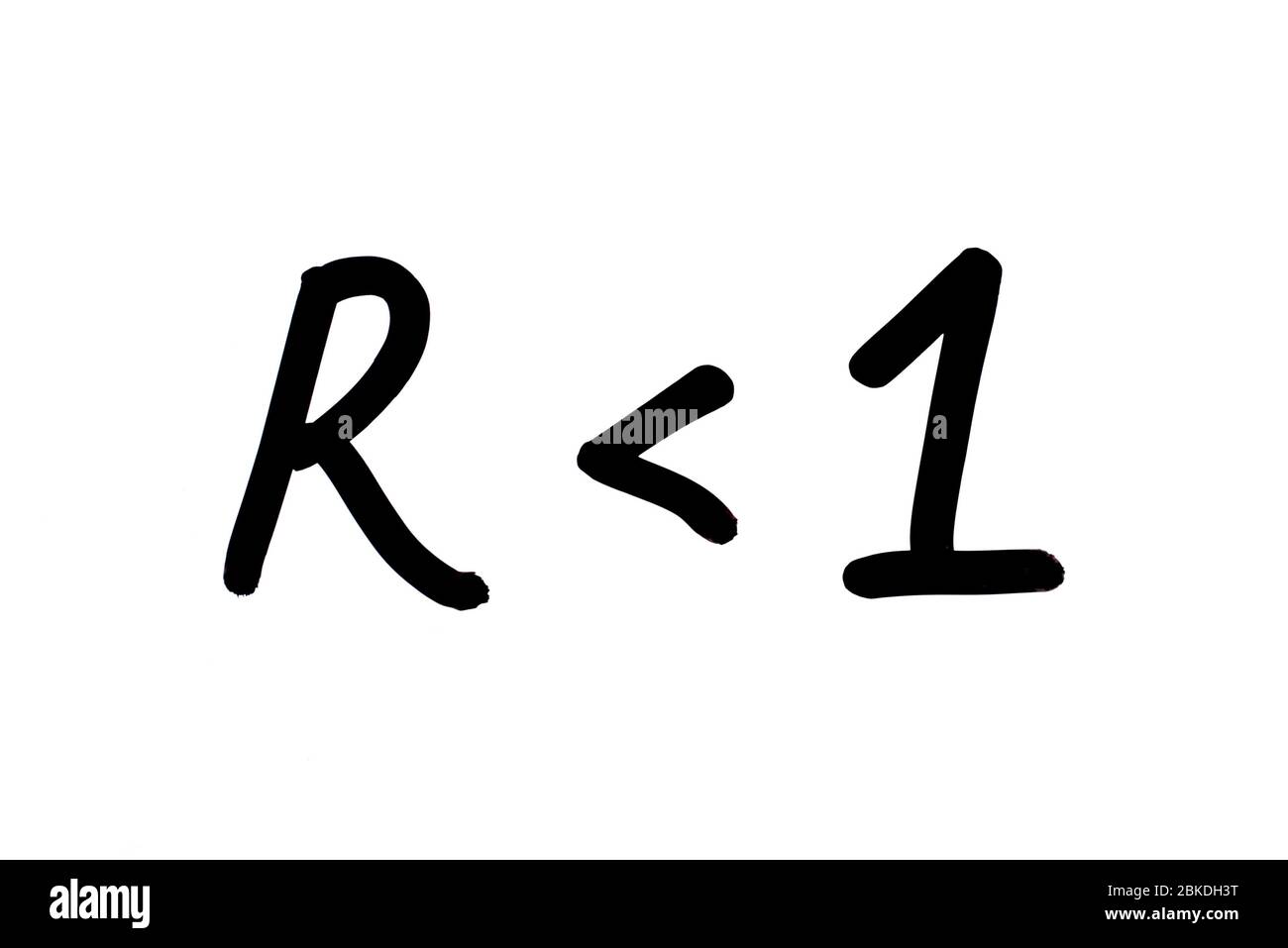 Transmission Rate R is less than 1 - handwritten on a white background ...