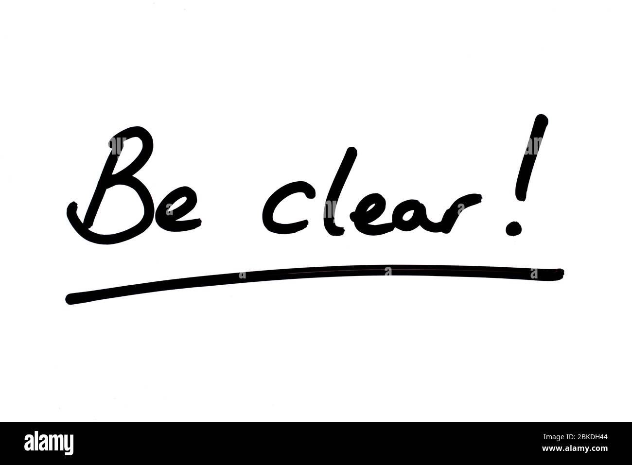 Bear Clear! handwritten on a white background Stock Photo - Alamy