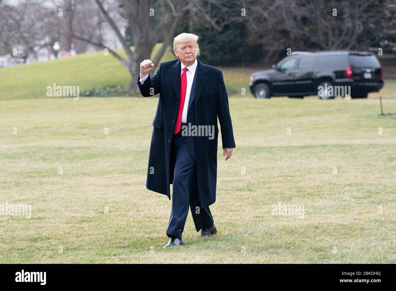 On January 23, 2020, President Donald J. Trump made a fist pump gesture ...