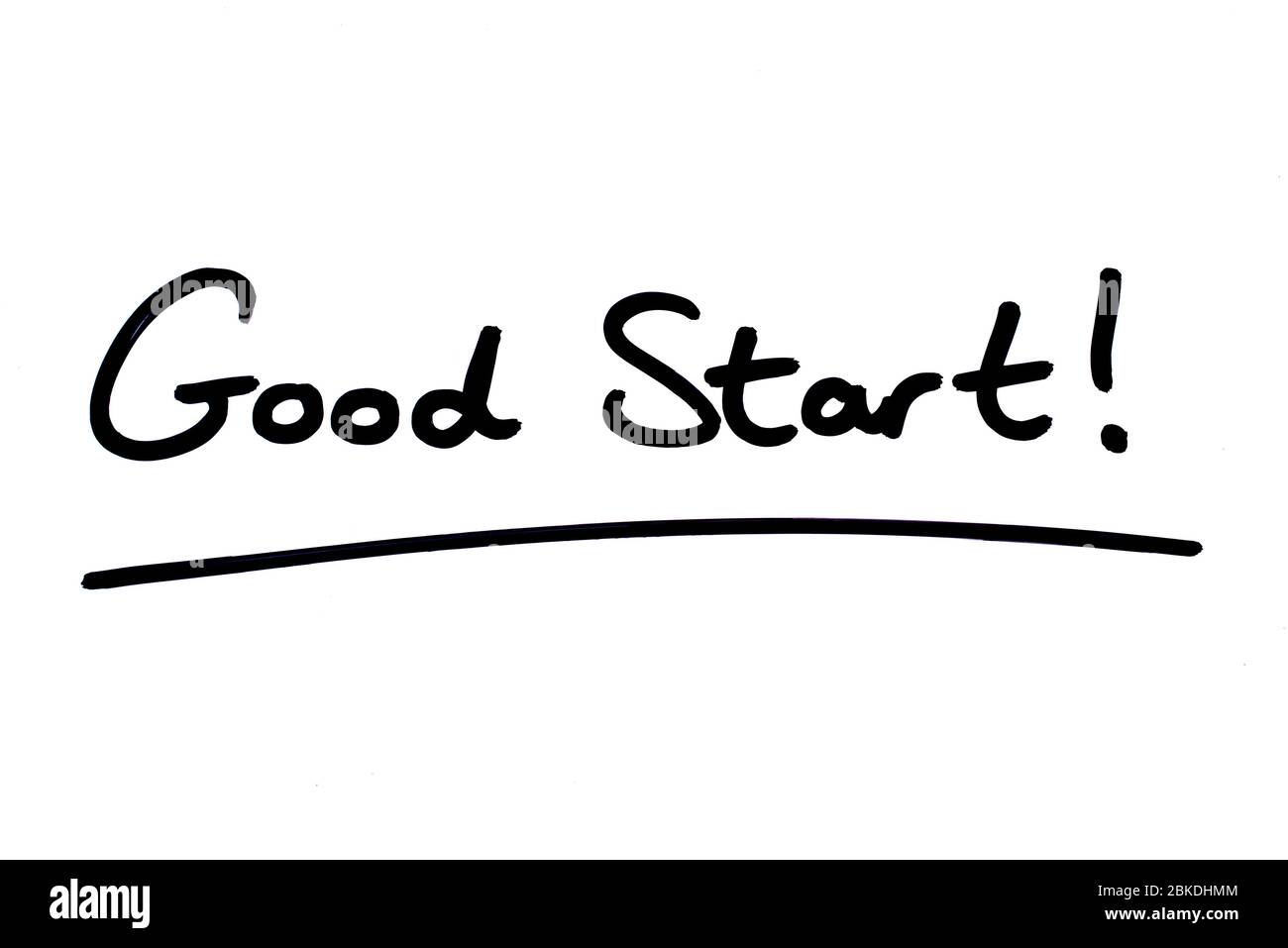 Good Start! handwritten on a white background Stock Photo - Alamy