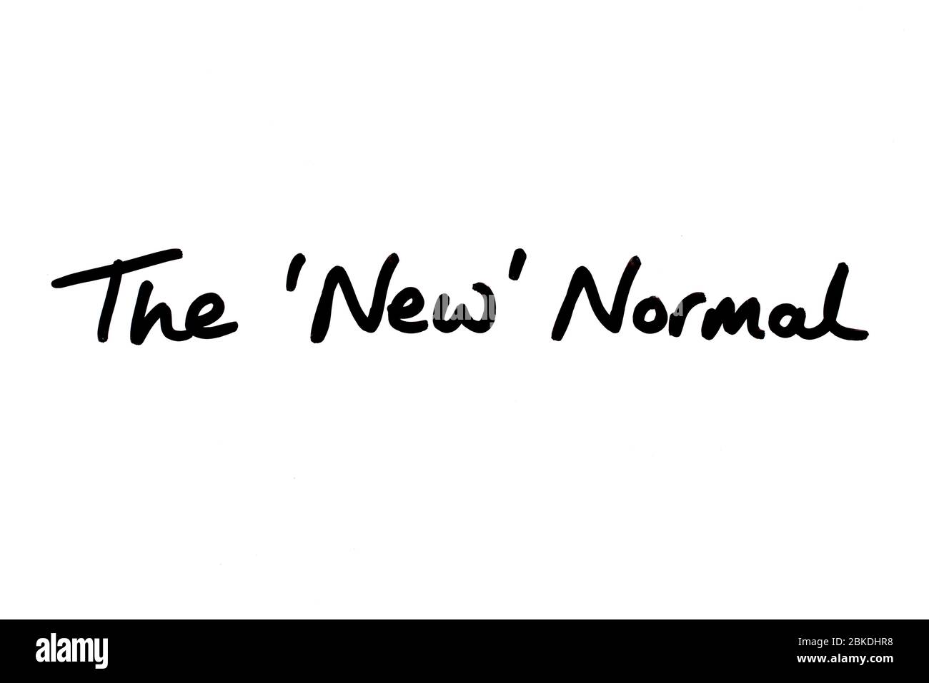 The New Normal handwritten on a white background Stock Photo - Alamy