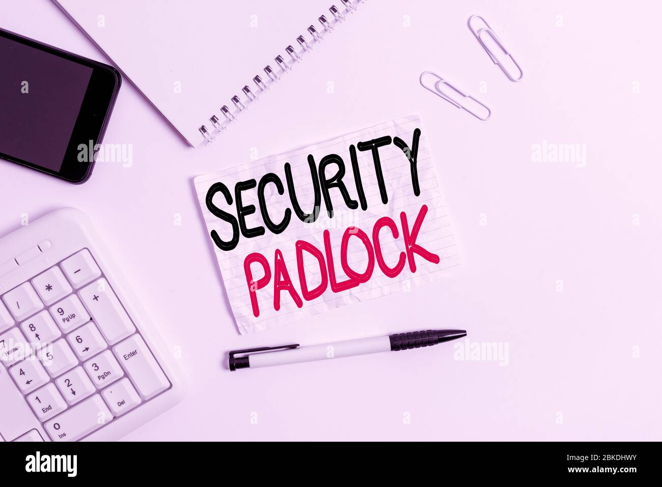 Word writing text Security Padlock. Business photo showcasing hardened ...