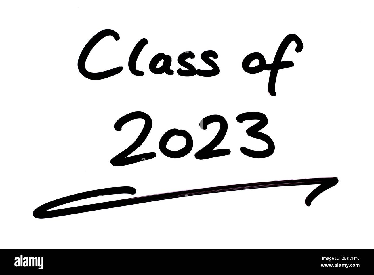 Class of 2023 handwritten on a white background Stock Photo - Alamy