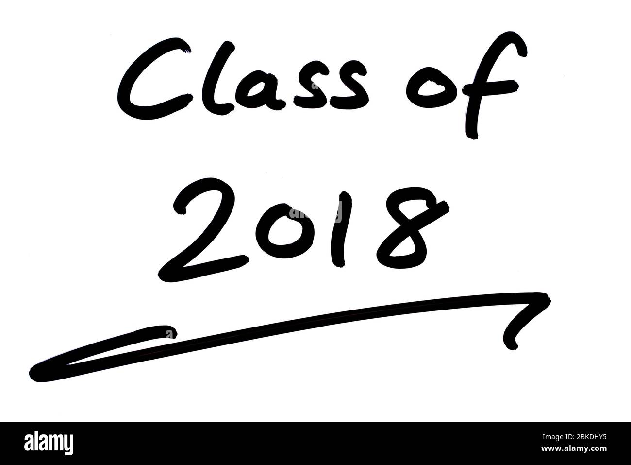 Class of 2018 handwritten on a white background Stock Photo - Alamy
