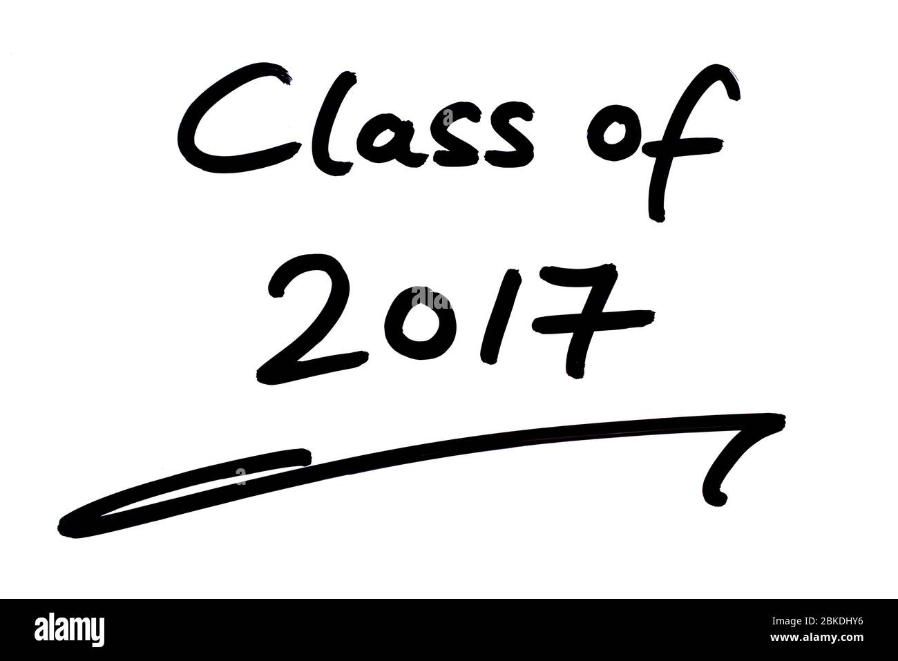 Class of 2017 handwritten on a white background Stock Photo - Alamy