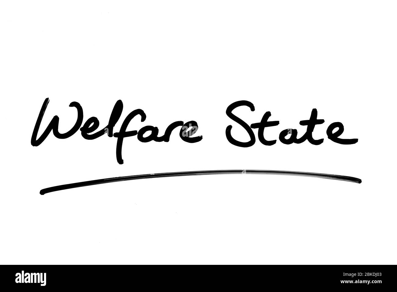 Welfare State handwritten on a white background Stock Photo - Alamy
