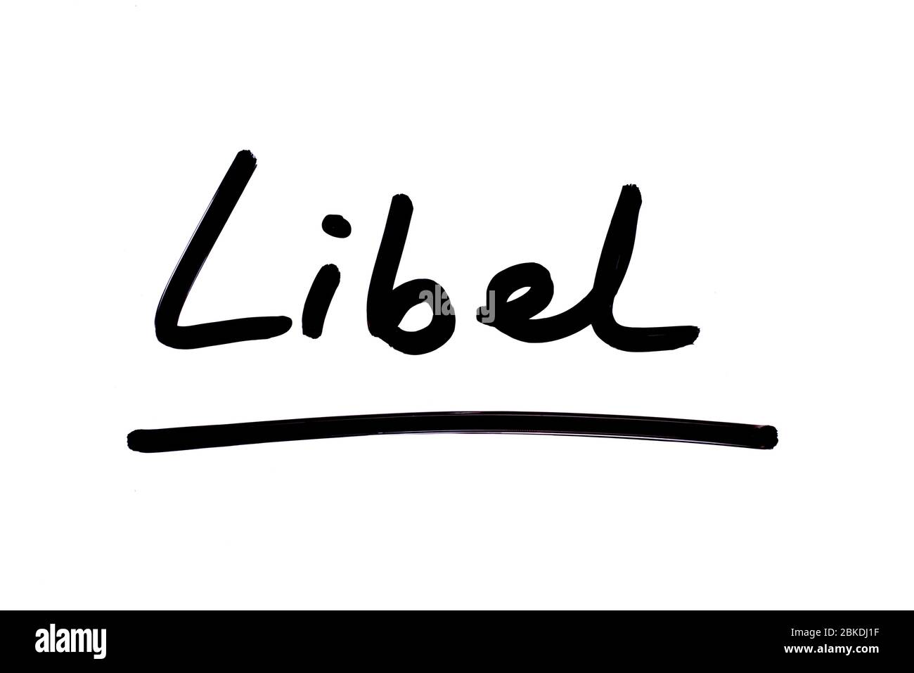 Libel handwritten on a white background Stock Photo - Alamy
