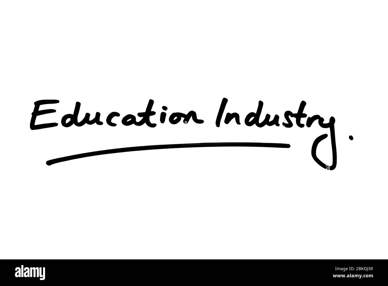 Education Industry handwritten on a white background Stock Photo - Alamy