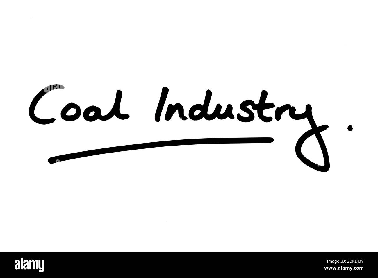 Coal Industry handwritten on a white background Stock Photo - Alamy