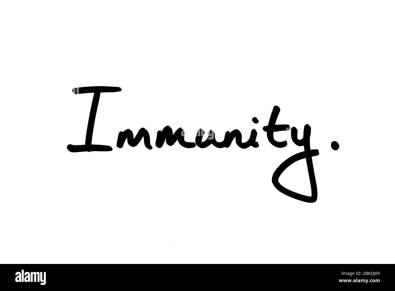 The word Immunity handwritten on a white background Stock Photo - Alamy