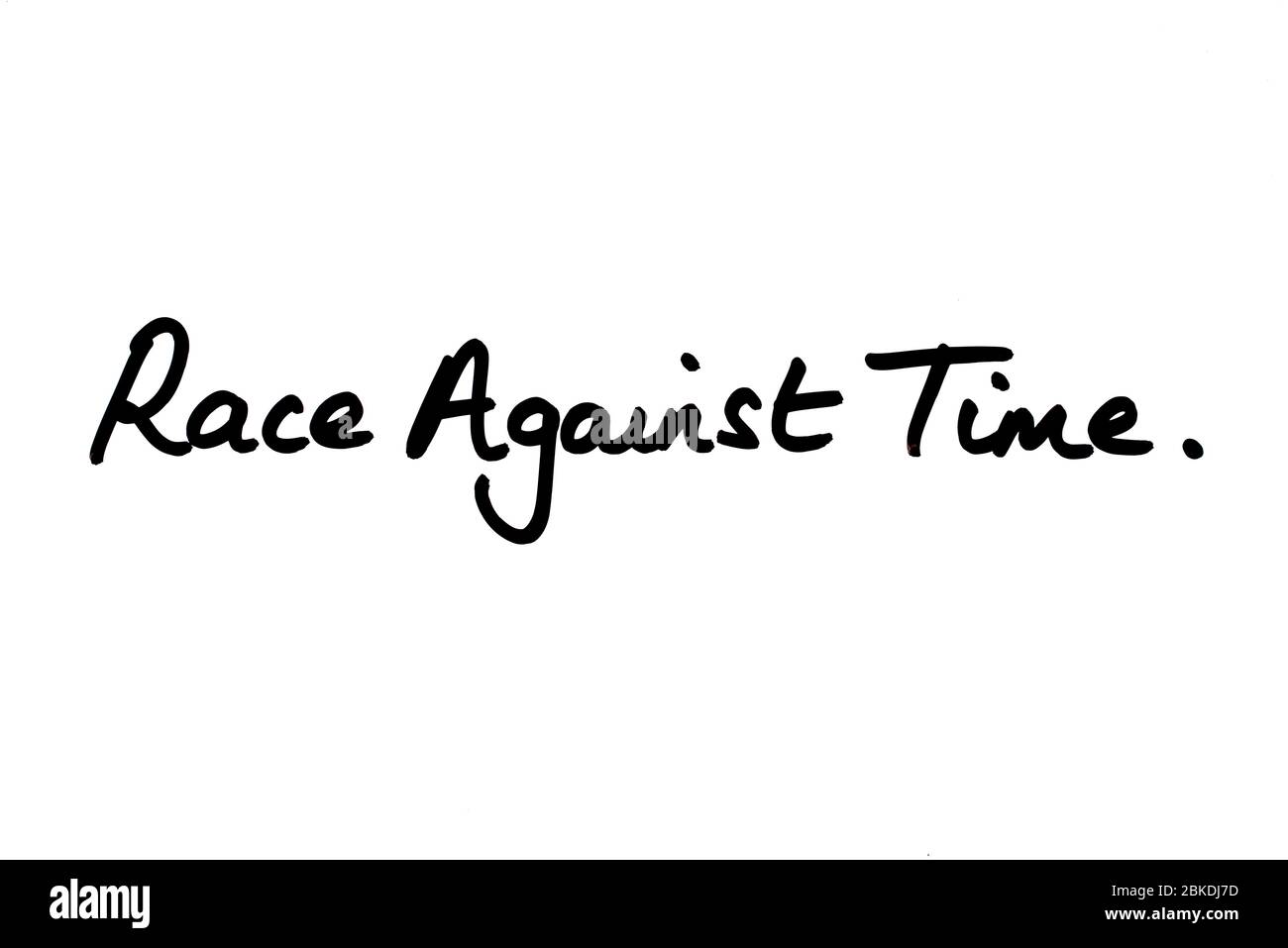 Race Against Time handwritten in a white background Stock Photo - Alamy