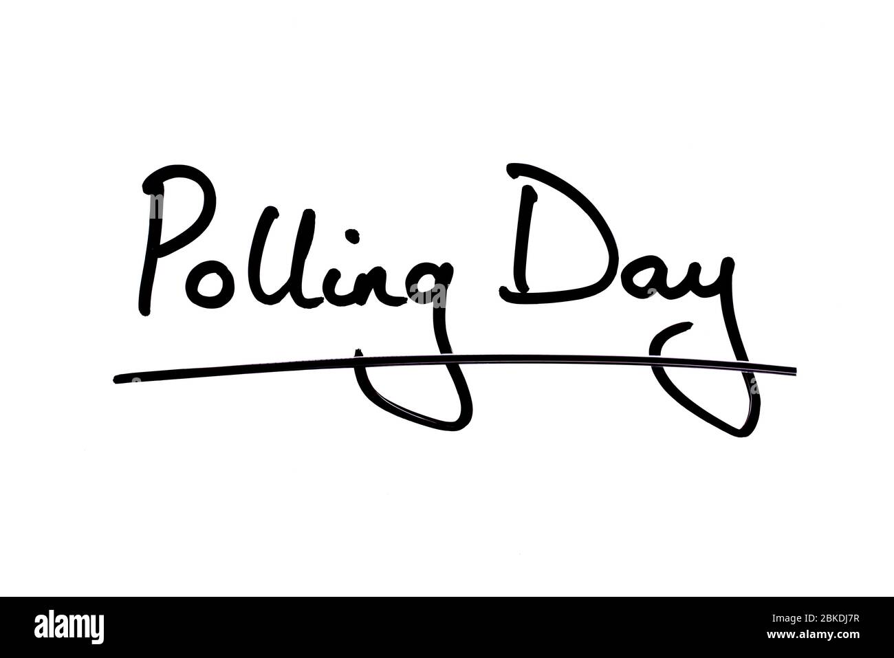 Polling Day handwritten in white background Stock Photo - Alamy