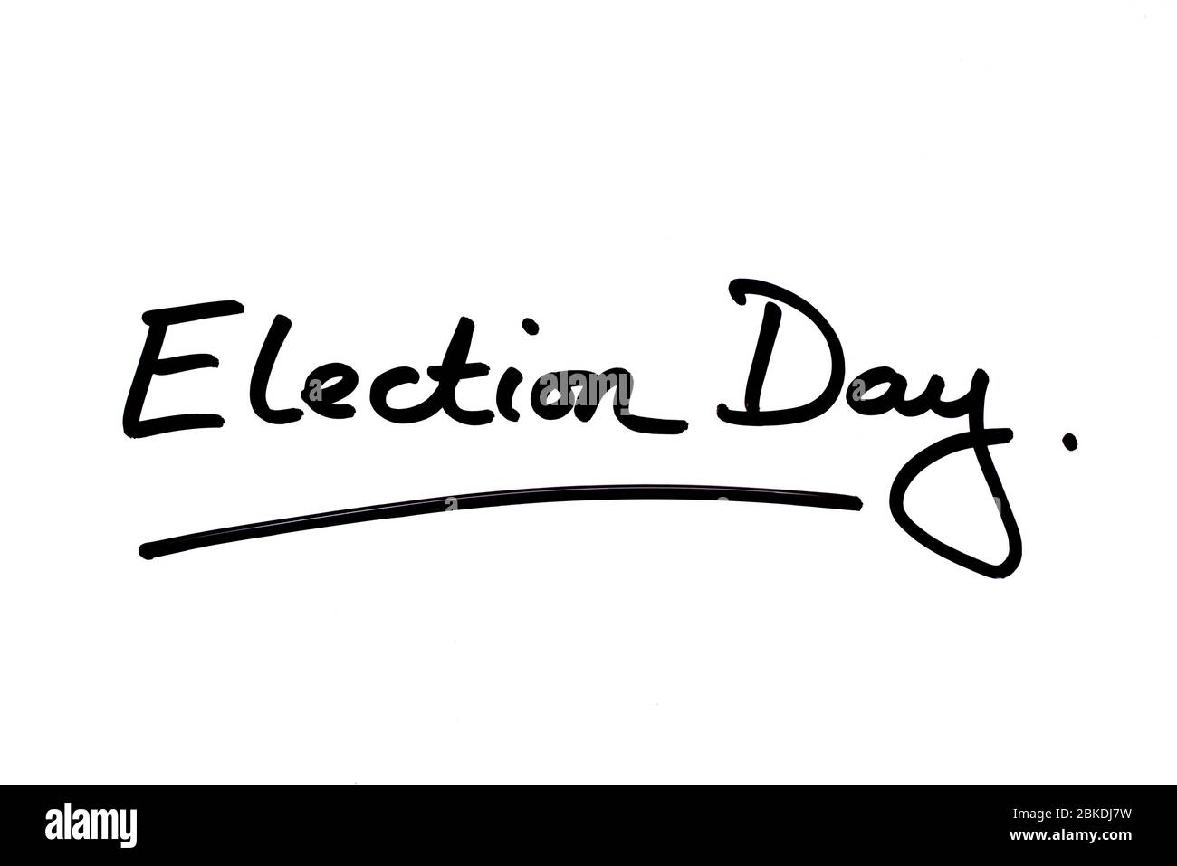 Election Day handwritten in white background Stock Photo - Alamy