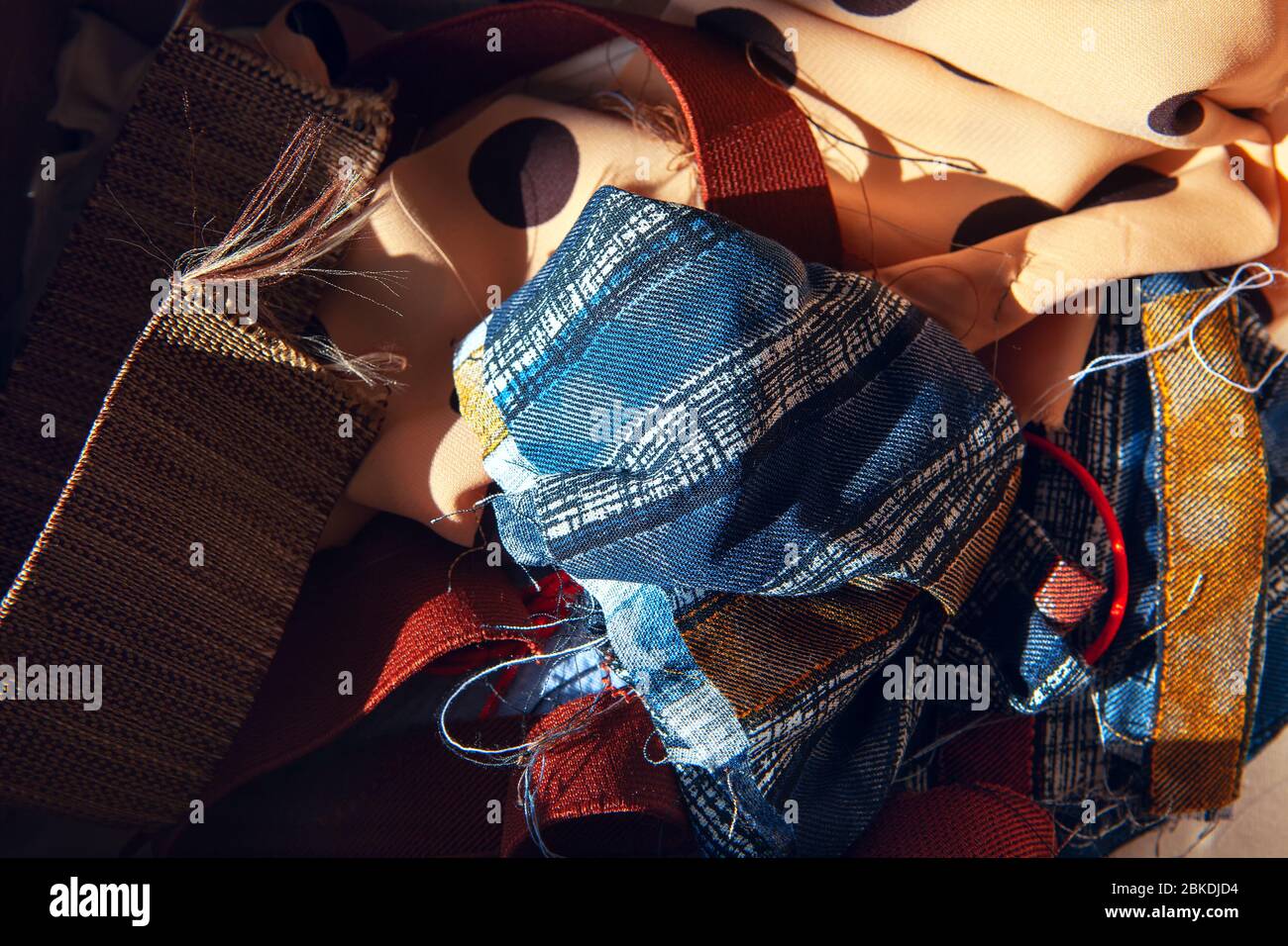 colorful pieces of sewing material Stock Photo - Alamy