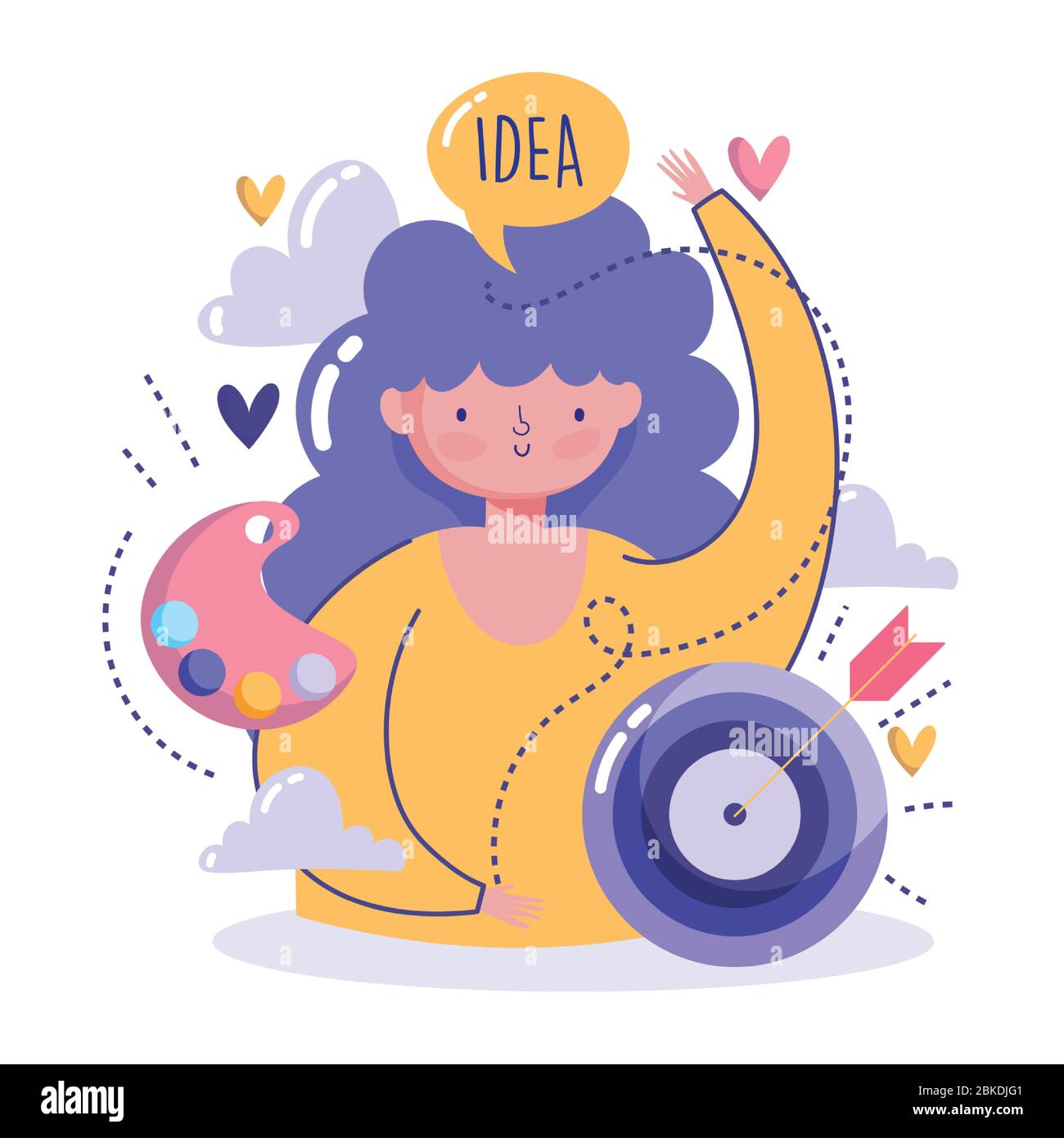 people creativity technology, girl target artistic palette color idea ...