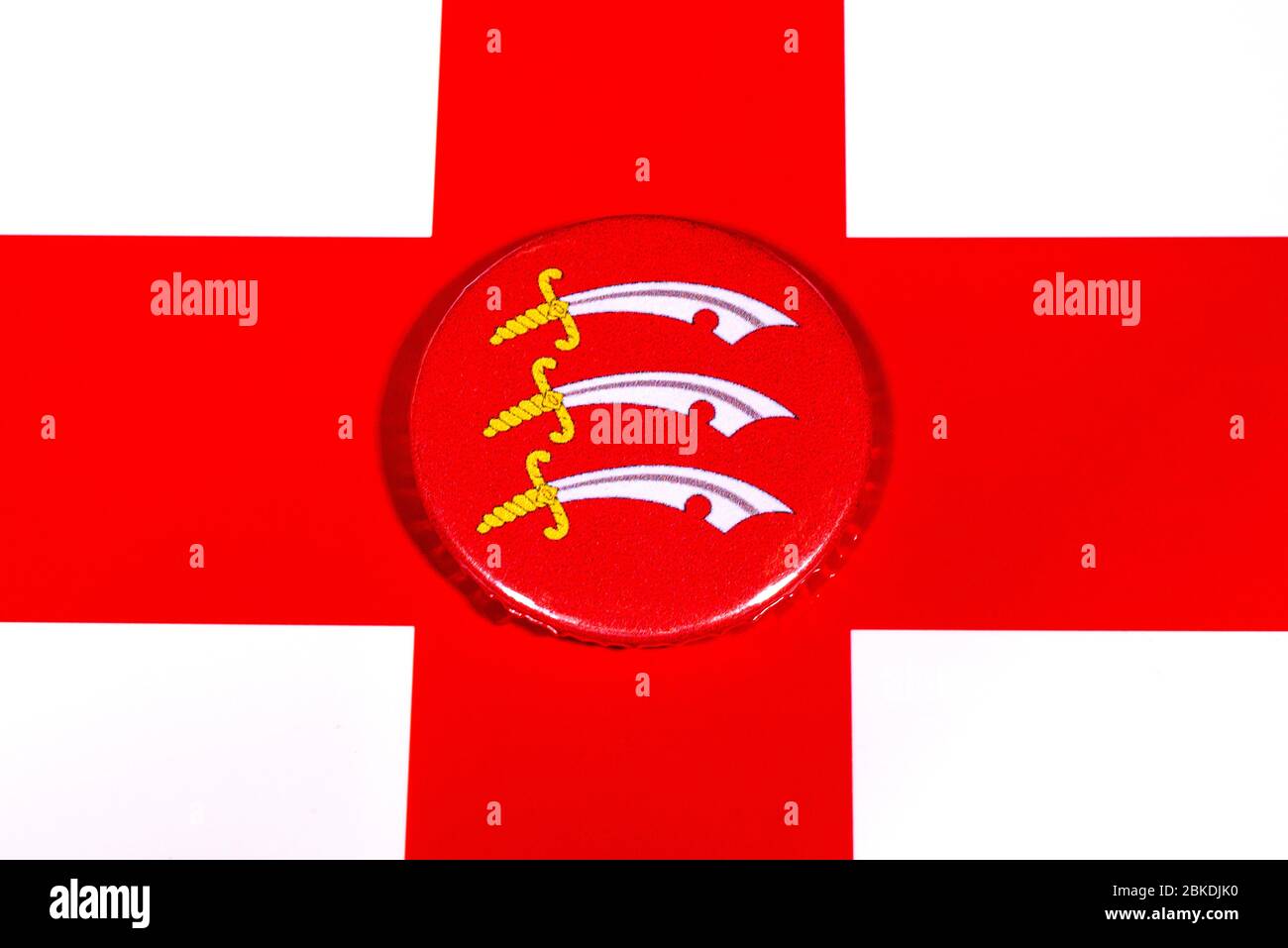 A badge portraying the flag of the English county of Essex pictured ...