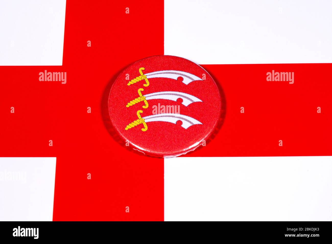 A badge portraying the flag of the English county of Essex pictured ...