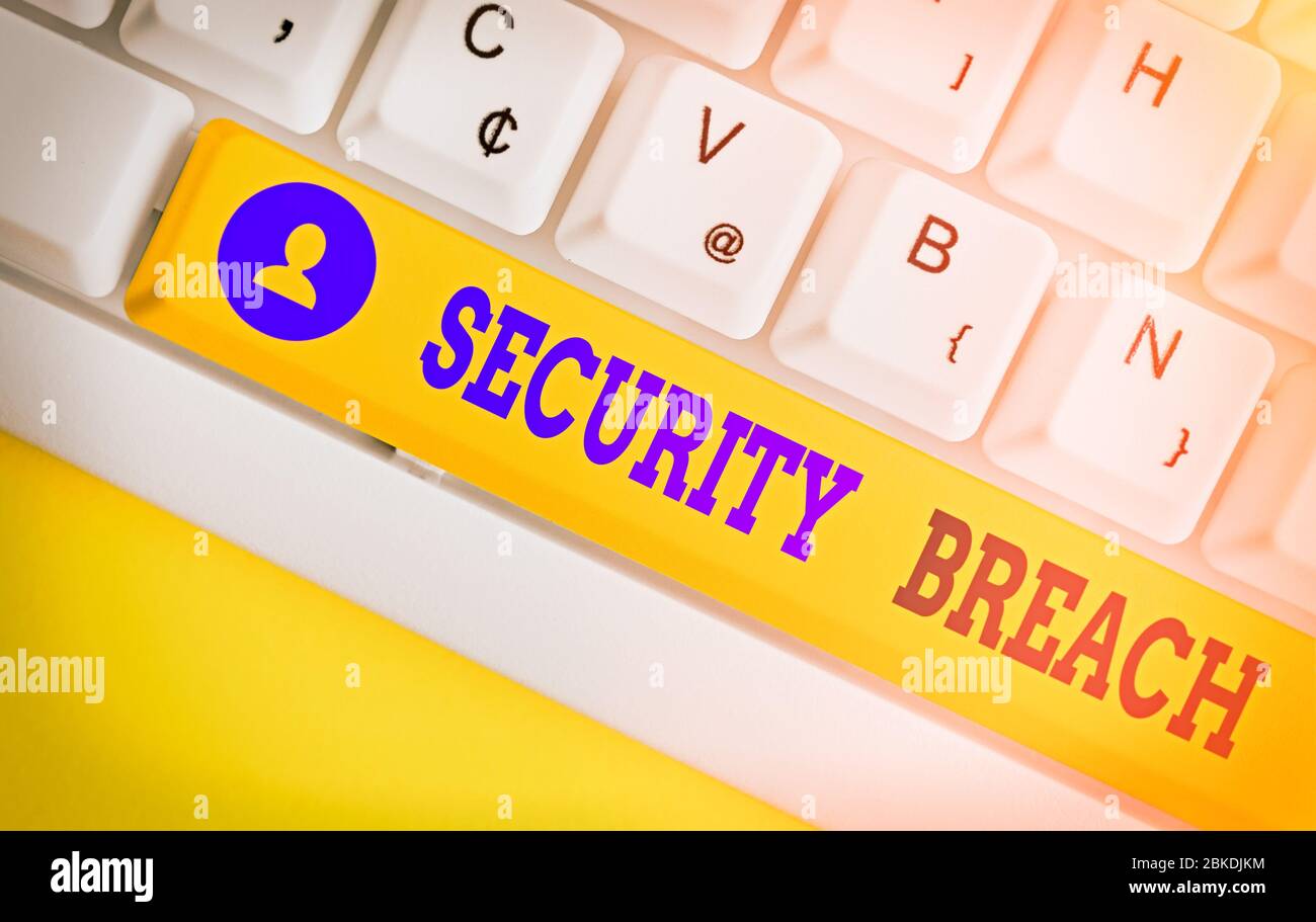 Writing note showing Security Breach. Business concept for incident ...