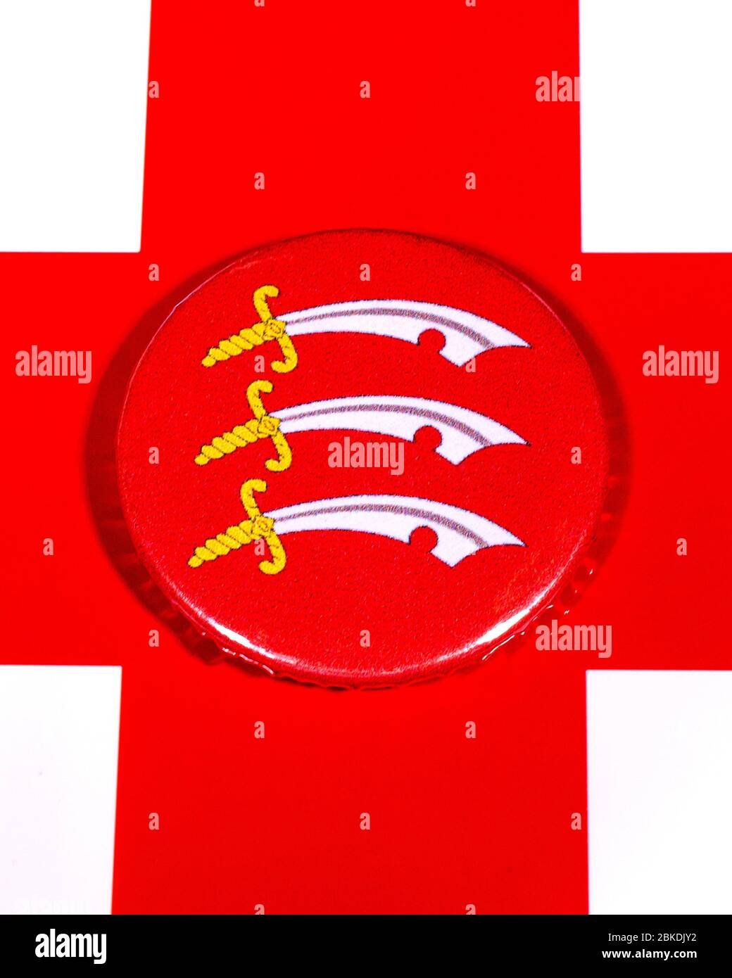 A badge portraying the flag of the English county of Essex pictured ...