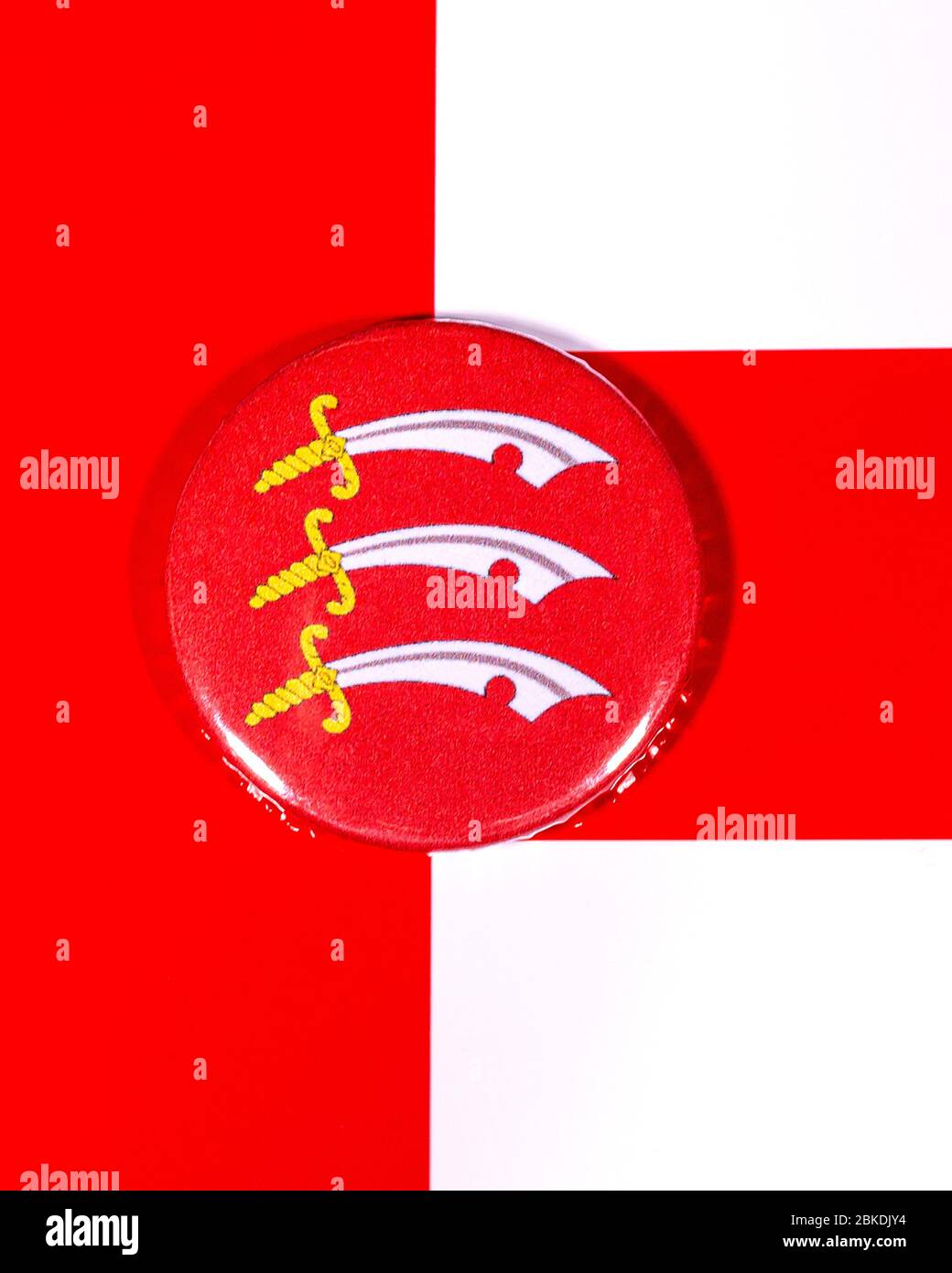 A badge portraying the flag of the English county of Essex pictured ...