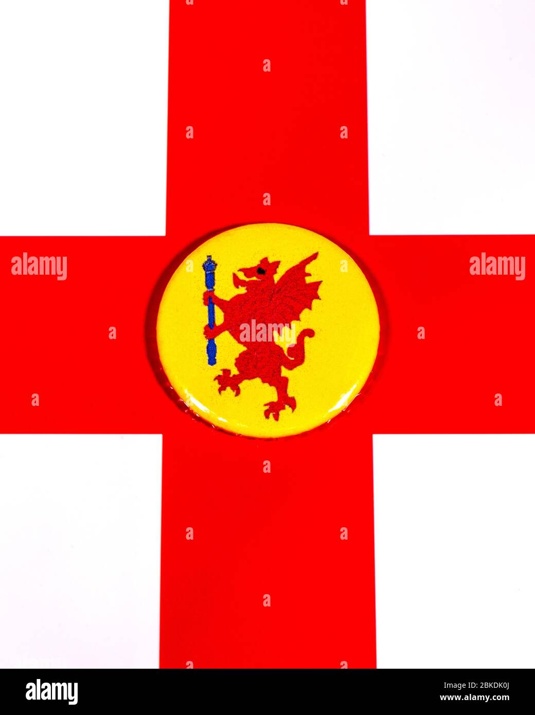A badge portraying the flag of the English county of Somerset pictured ...