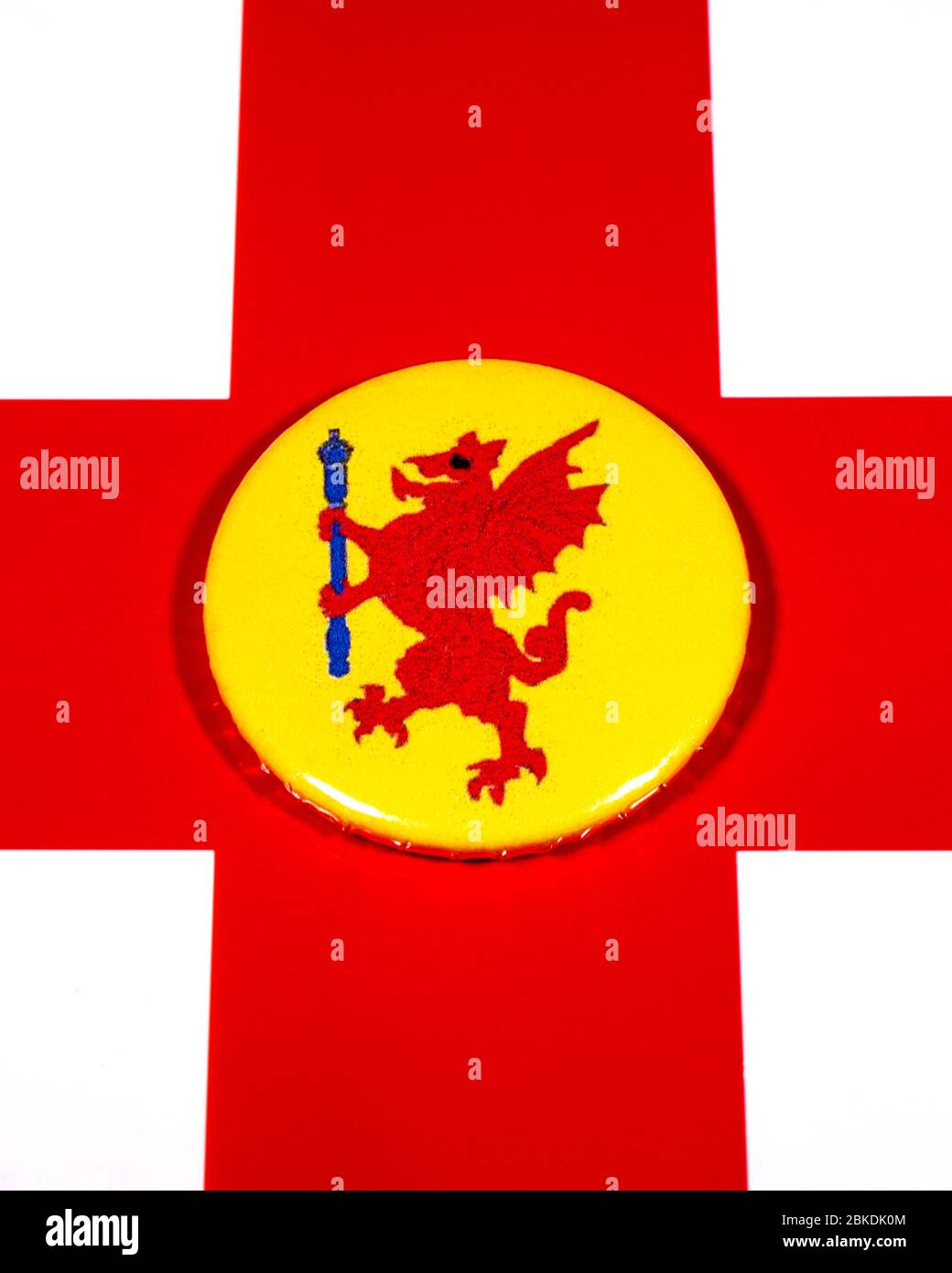 A badge portraying the flag of the English county of Somerset pictured ...