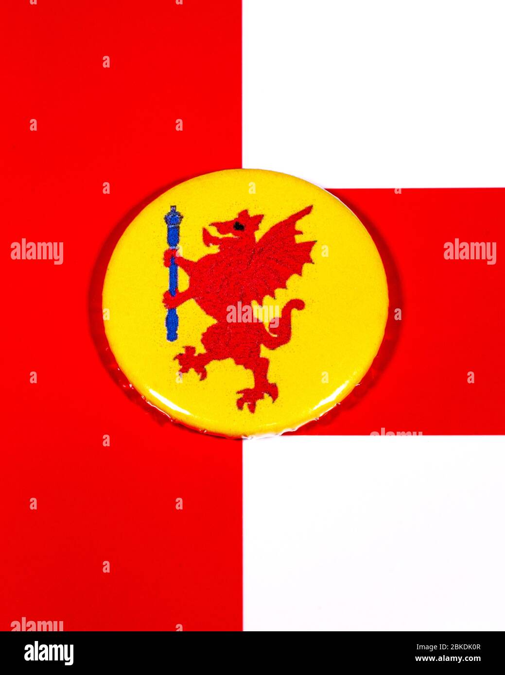 A badge portraying the flag of the English county of Somerset pictured ...