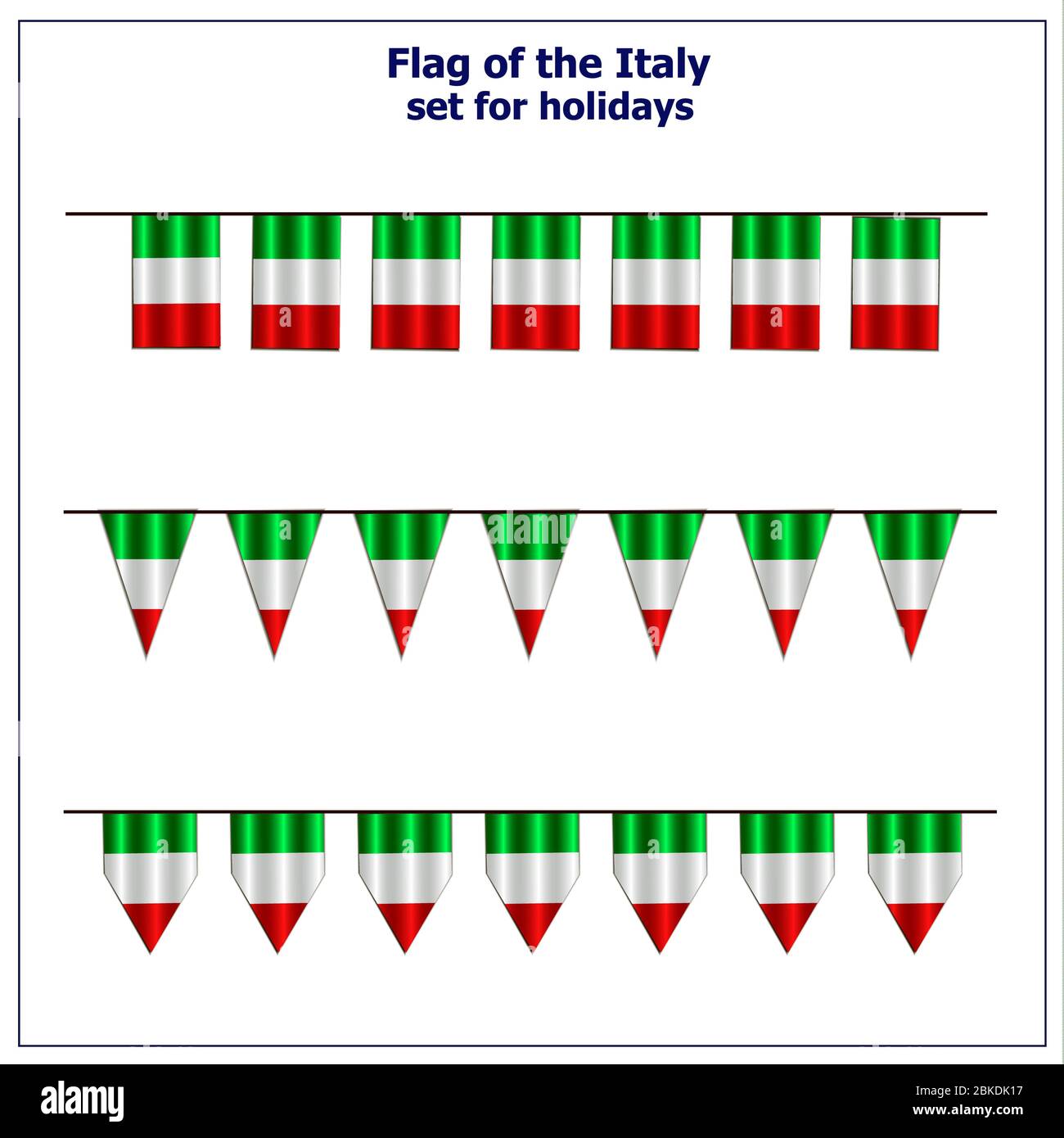Bright set with flags of Italy for holidays. Italian republic flags ...