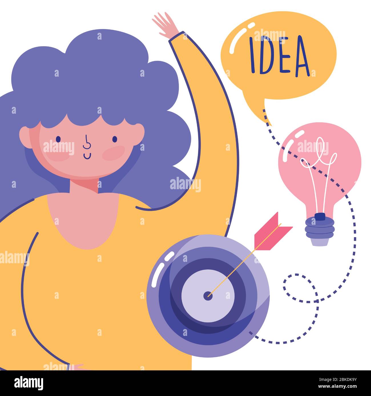 people creativity technology, girl idea target innovation cartoon ...