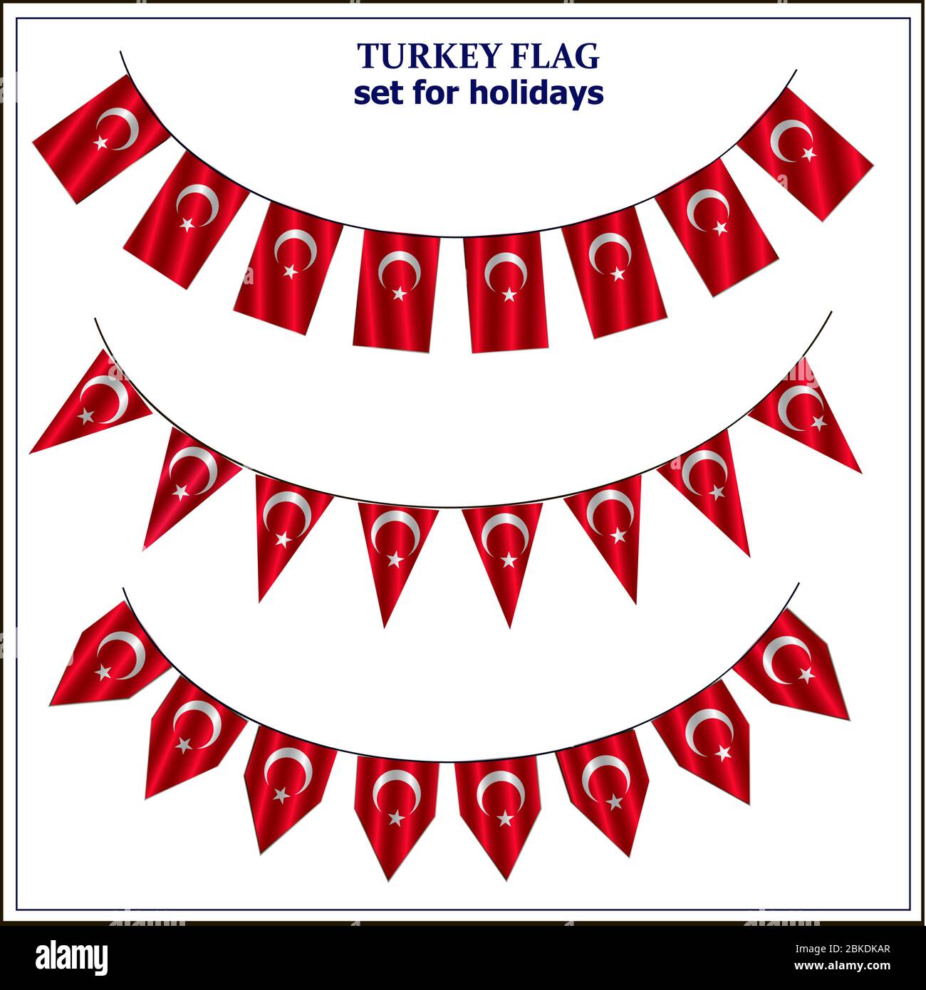 Bright set with flags of Turkey. Happy Turkey day flags. Colorful ...
