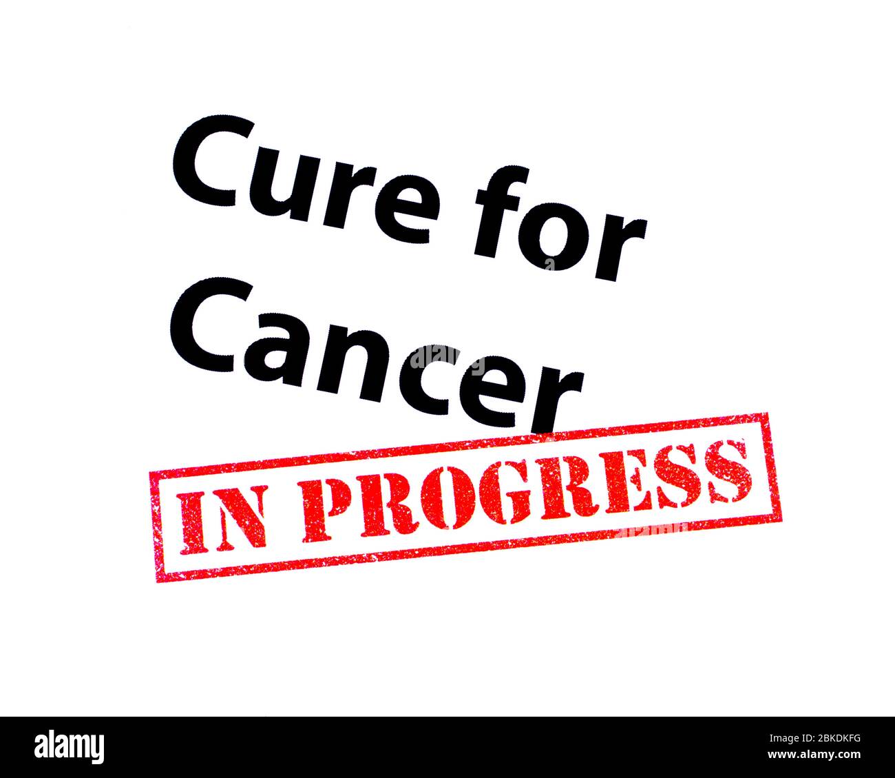Cure for Cancer heading with a red IN PROGRESS rubber stamp Stock Photo ...