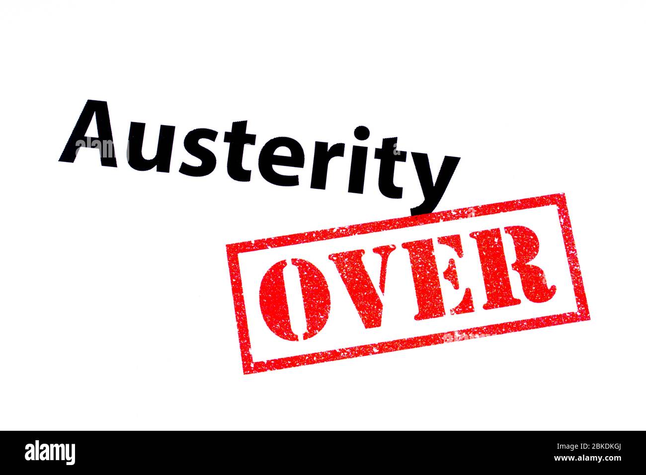 Austerity heading with a red OVER rubber stamp Stock Photo - Alamy