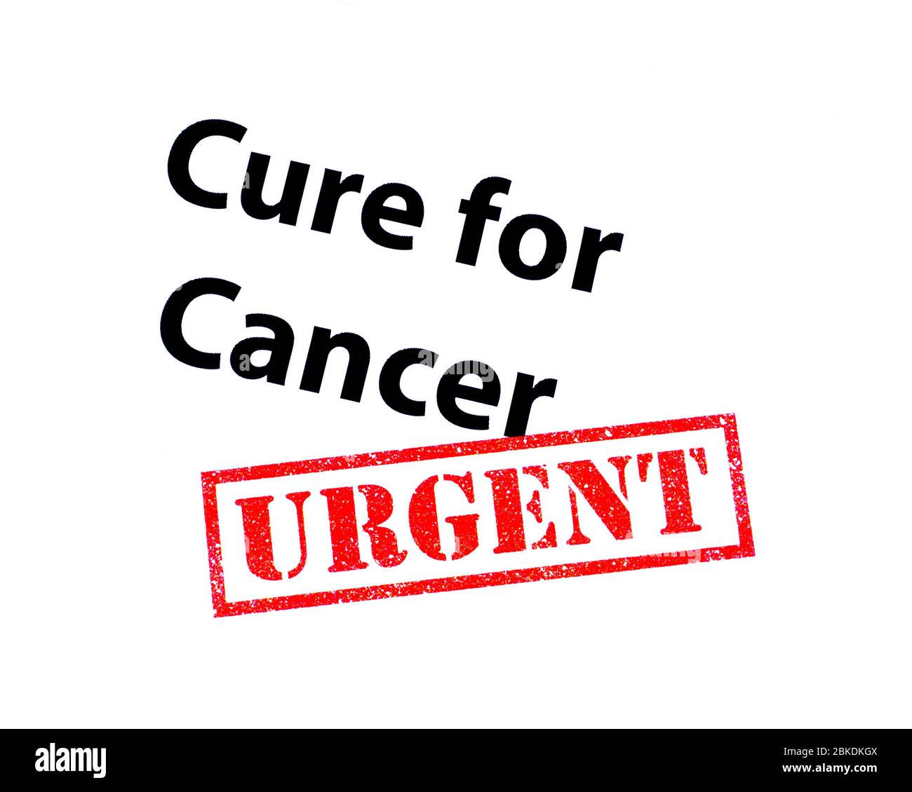 Cure for Cancer heading with a red URGENT rubber stamp Stock Photo - Alamy