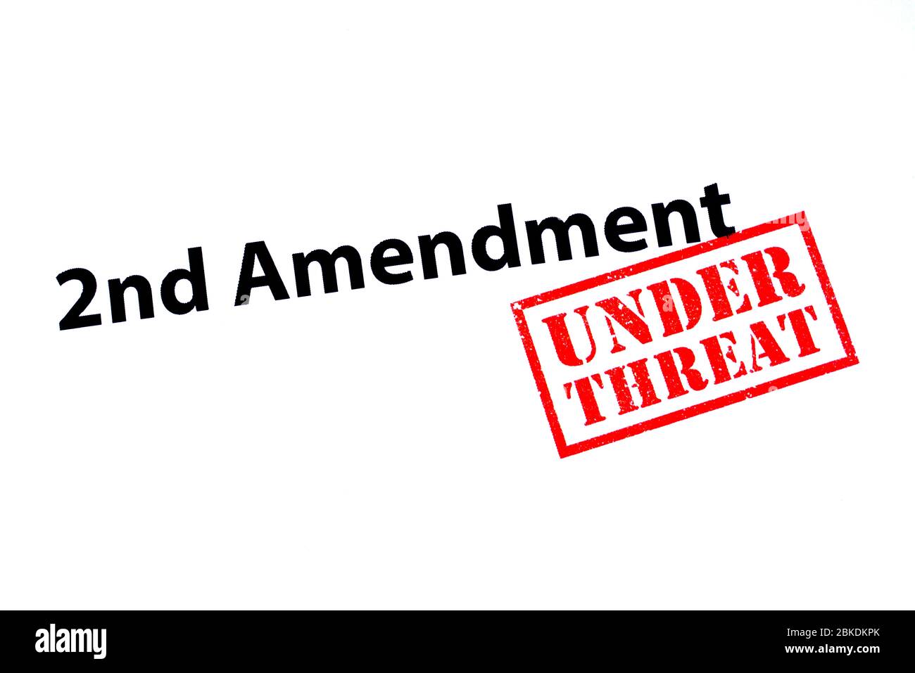 2nd Amendment heading with a red UNDER THREAT rubber stamp Stock Photo ...
