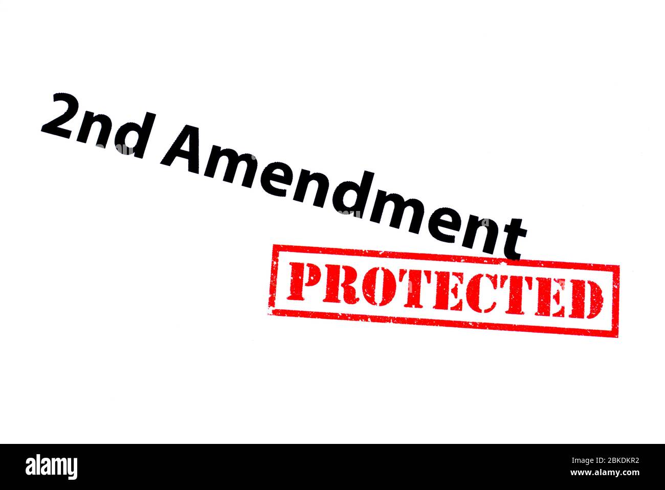 2nd Amendment heading with a red PROTECTED rubber stamp Stock Photo - Alamy