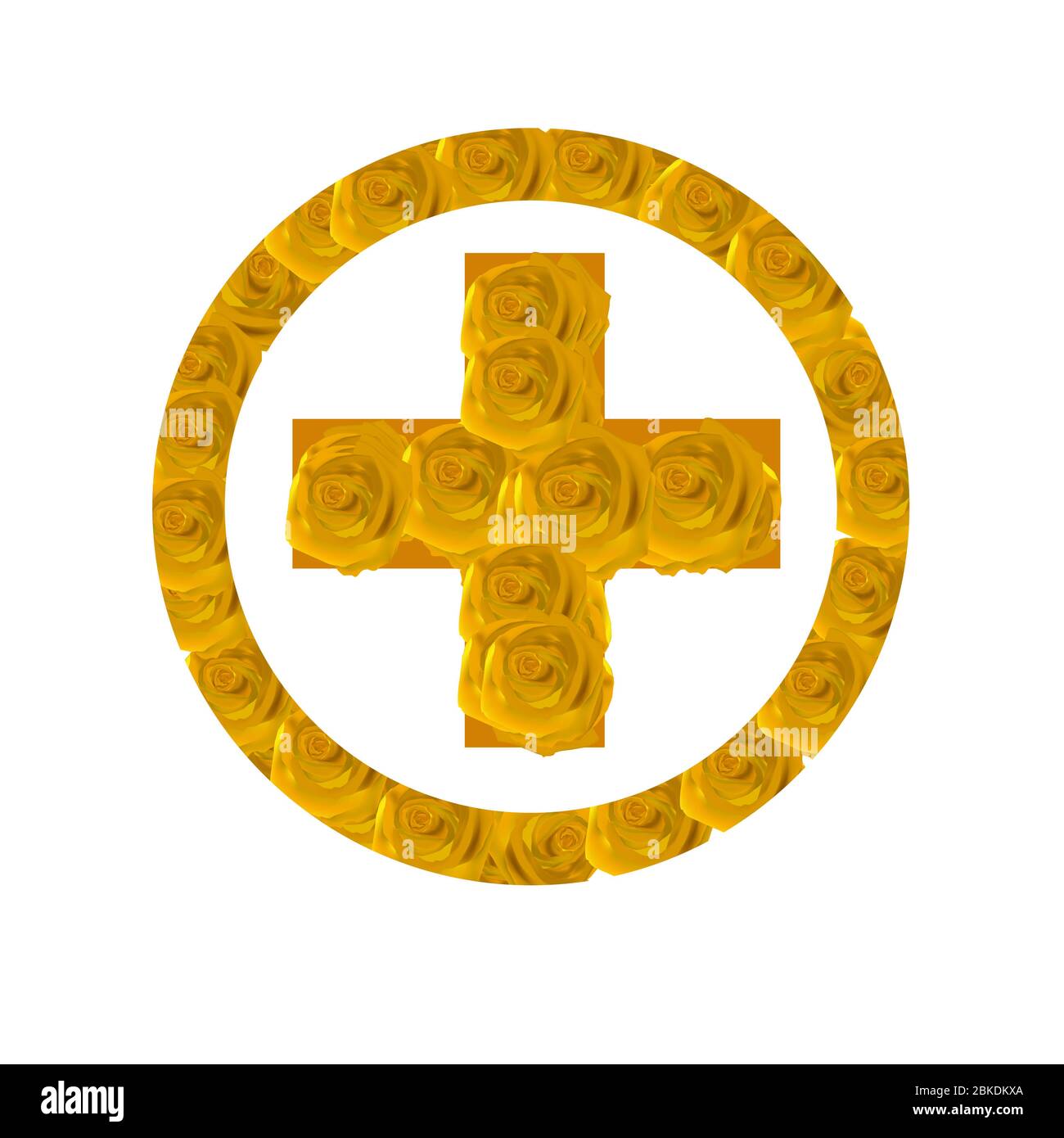 Abstract background with cross. Bright illustration with yellow roses ...