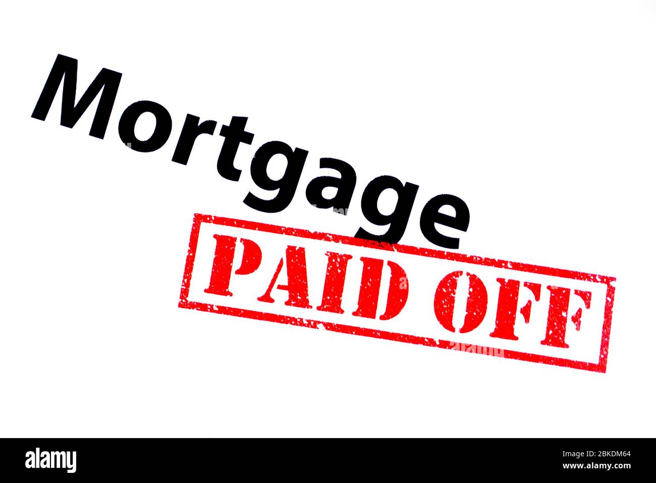 Mortgage heading with a red PAID OFF rubber stamp Stock Photo - Alamy