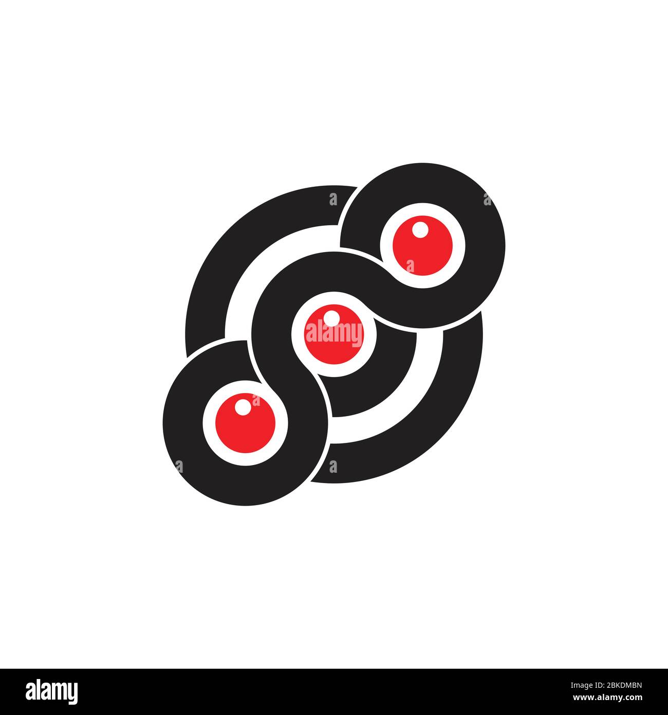 three circles infinity line dots abstract logo vector Stock Vector ...